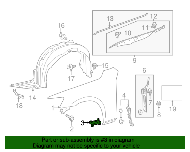 2014-2020 Lexus Fender Mount Bracket 53835-53020 | LexusOfKendall
