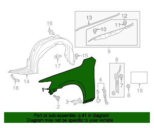 Lexus OEM Fender Part# 53802-53160 | OEM Vehicle Parts