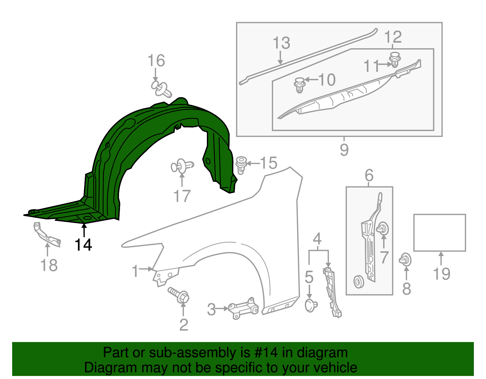 53806-53070 - Fender Liner - 2014-2016 Lexus | My L Parts