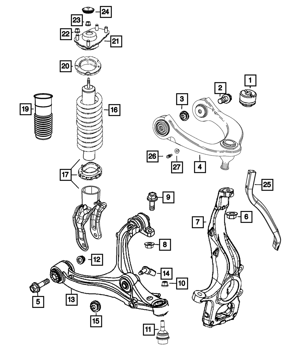 2011-2015 Jeep Grand Cherokee Suspension Shock Absorber Kit 68069661AC ...
