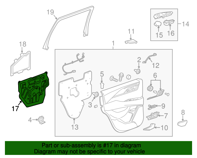2015-2020 Cadillac Escalade Auxiliary Rear Driver Side Door Water ...