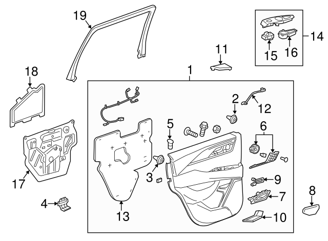Genuine OEM Auxiliary Rear Driver Side Door Water Deflector Part ...