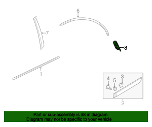 2007-2011 Hyundai Accent Door Molding 83840-1E000 | AutoNationParts.com