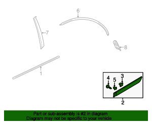 87731-1E500 - Body Side Molding - 2010 2011 Hyundai Accent | World OEM ...