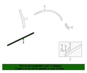 2006-2011 Hyundai Accent Belt Weather-Strip 83220-1E000 | QuirkParts