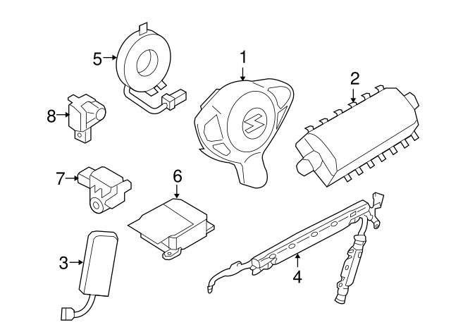 K8EH0-1ET0A - Side Impact Inflator Module 2009-2020 Nissan 370Z ...