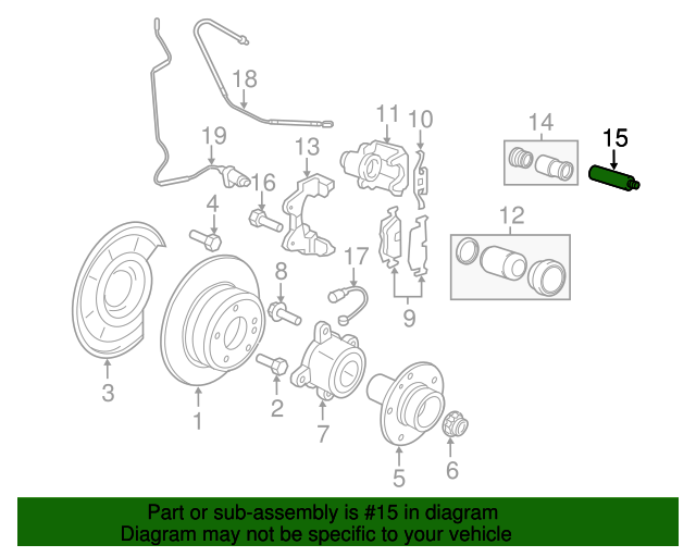 34111157041 - 1985-2021 BMW Disc Brake Caliper Pin (34-11-1-157-041 ...