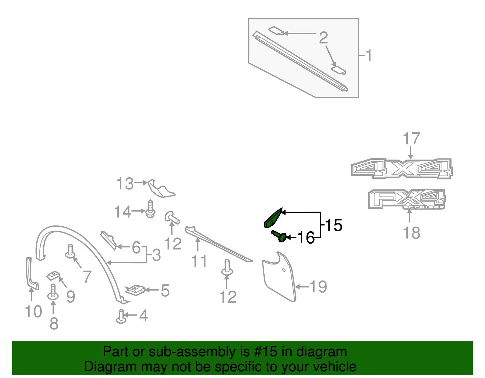 2017-2022 Ford Rear Molding HC3Z-9929039-AB | OEM Parts Online