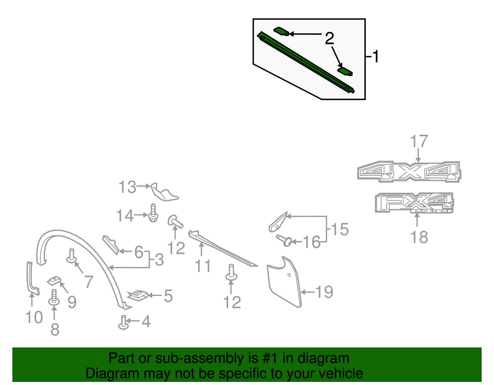 2017-2022 Ford Upper Molding HC3Z-99291A40-AA | Ford OEM Parts Online