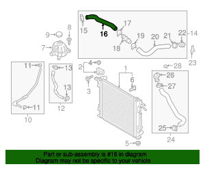 25415-D3100 - Radiator Coolant Hose 2016-2018 Hyundai Tucson ...