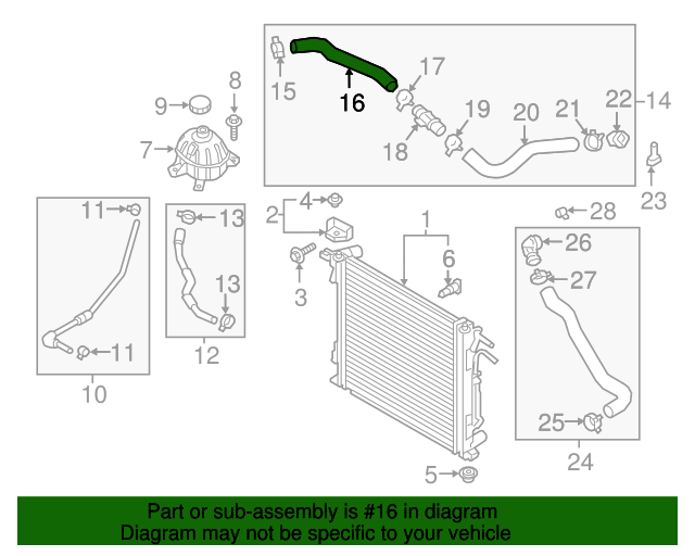 2016-2018 Hyundai Tucson Lower Hose 25410-D3700 | OEM Parts Online