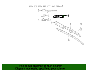 Genuine Porsche 958-559-675-30 |Nameplate, Matte Black - "GTS" | FREE ...