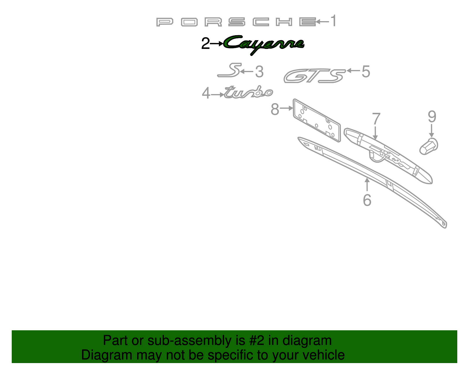 2011-2018 Porsche Cayenne Nameplate 958-559-675-01 | OEM Parts Online