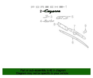 2011-2018 Porsche Cayenne Nameplate 958-559-675-01 | OEM Parts Online