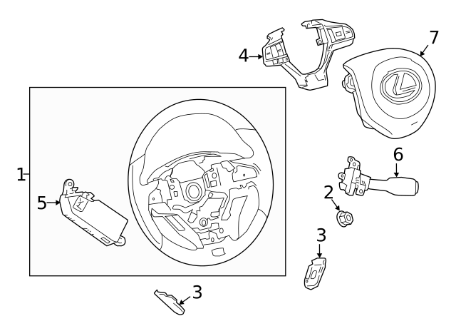 2018-2019 Lexus Steering Wheel 45100-48611-C1 | AutoNationParts.com