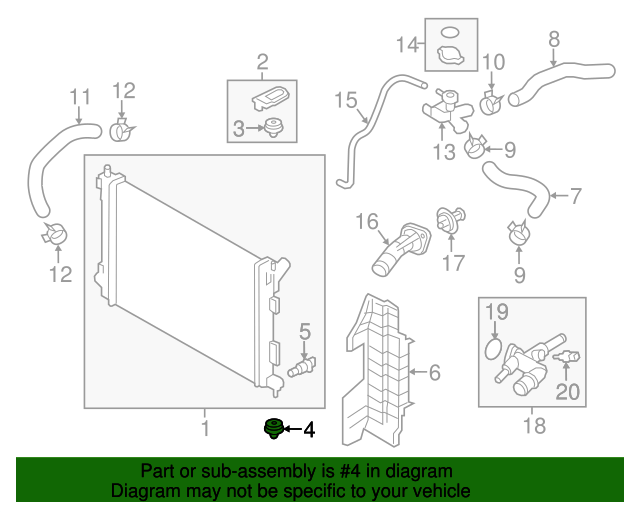 2011-2023 Hyundai Radiator Assembly Lower Insulator 25336-2V000 | OEM ...