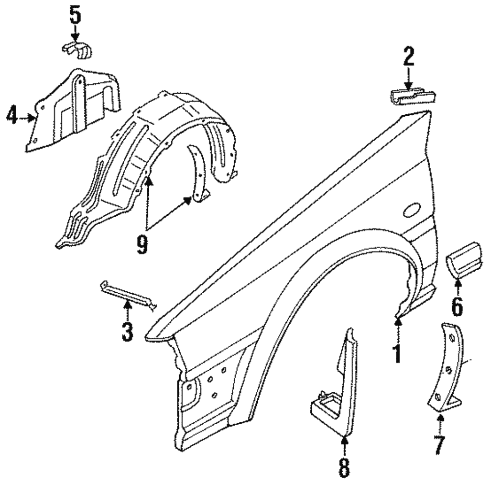 1987-1989 Nissan Stanza Fender 63113-D4530 | Nissan Parts Central
