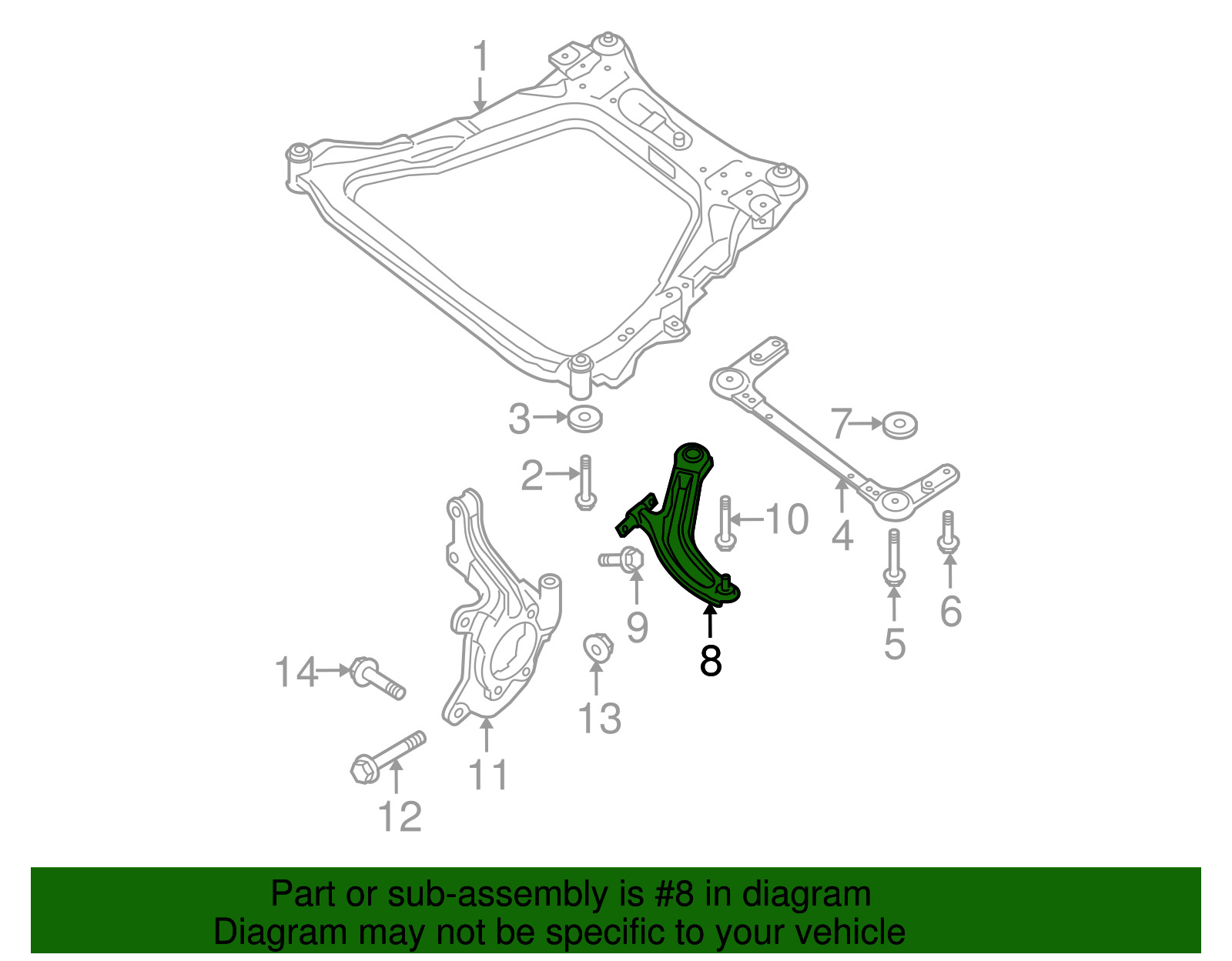 54501-JG00B - Lower Control Arm - 2008-2015 Nissan | Nissan OEM Parts ...