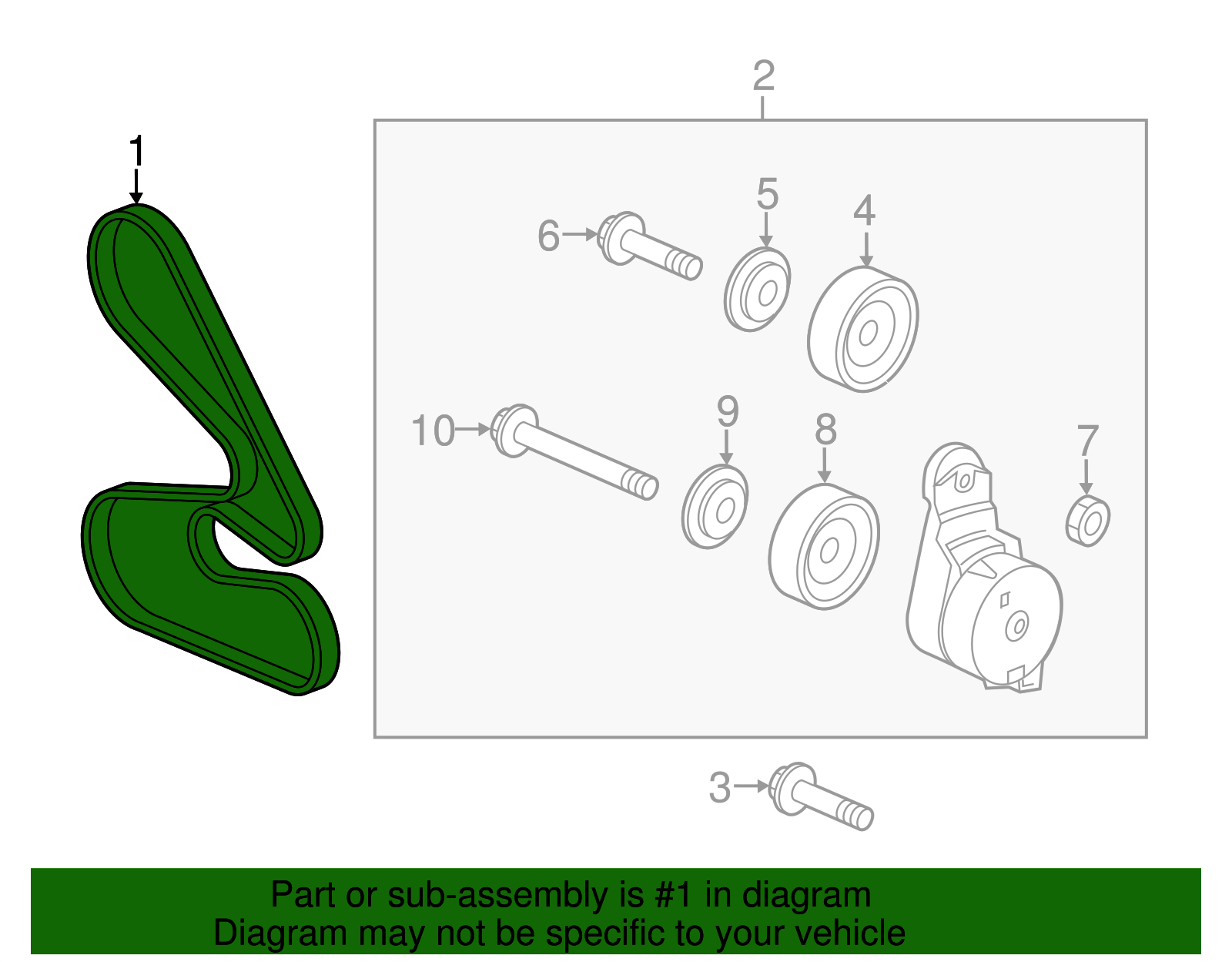 56992-RV0-A05 - 2003-2017 Honda - Belt Power Steering Pump (Mitsubishi) | Genuine Honda Parts