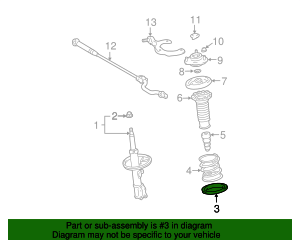 2000-2013 Toyota Coil Spring Insulator (Left, Right, Front, Lower ...
