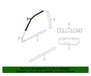 2019 Ram 1500 Upper Molding 68285788AF | TascaParts.com