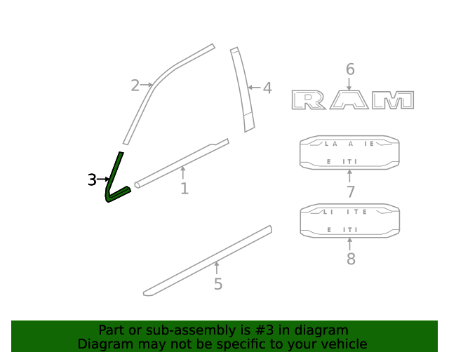 68290826AE - Door Handle Bracket Right - 2018-2021 Mopar | Mopar Parts ...