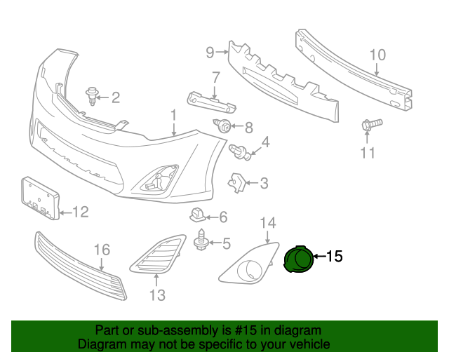 2012-2014 Toyota Camry Lamp Bracket 52126-06320 | Toyota Parts Center