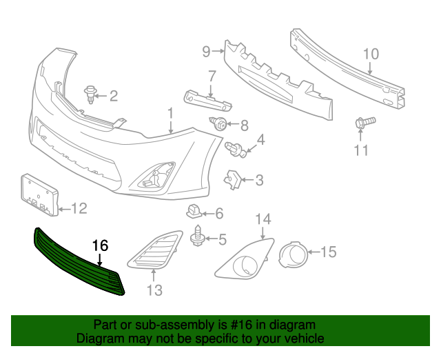 2012-2014 Toyota Camry Grille (Lower) 53112-06200 | OEM Parts Online