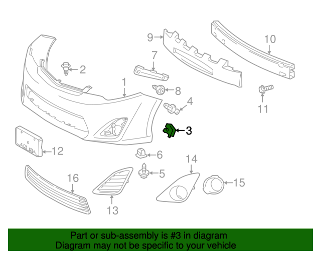 Bumper Cover Retainer Plate - Toyota (53879-06100)
