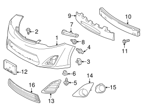 52536-06120 - Bumper Cover Support Rail (Left, Front) 2012-2014 Toyota ...