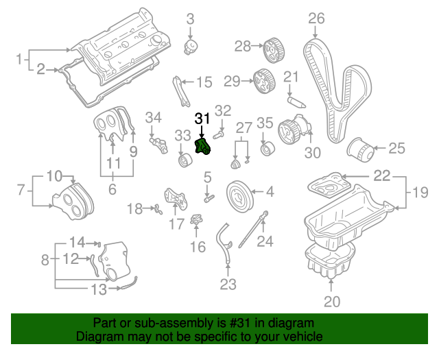 24840-39000 - Engine Timing Belt Tensioner 2001-2006 Hyundai ...