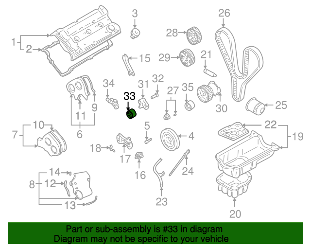 2001-2006 Hyundai Tensioner Pulley 24450-39810 | QuirkParts