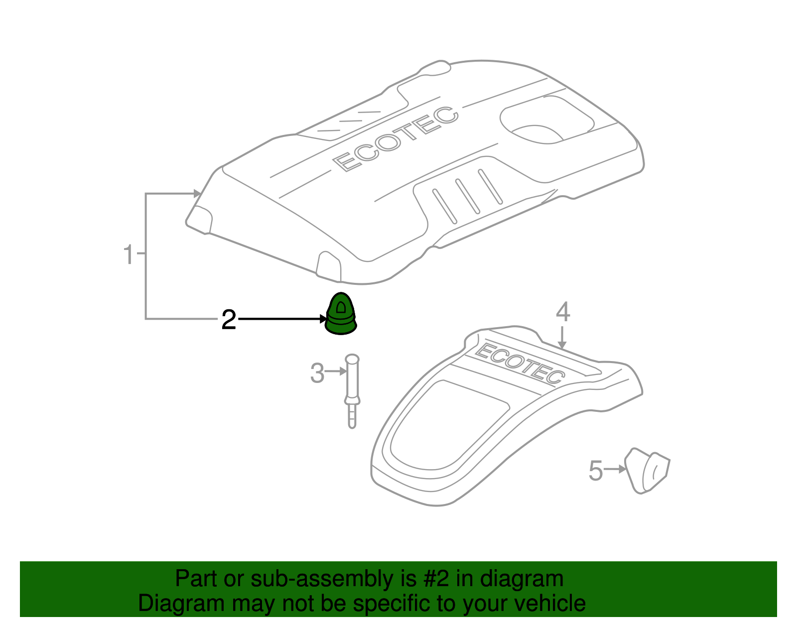 2007-2017 GM Upper Engine Intake Manifold Sight Shield Grommet 12596442 ...