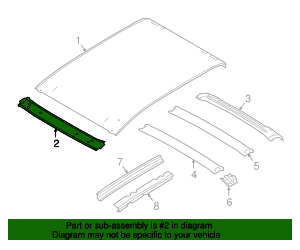 2016-2023 Nissan Windshield Header G3210-EZ0MA | OEM Parts Online