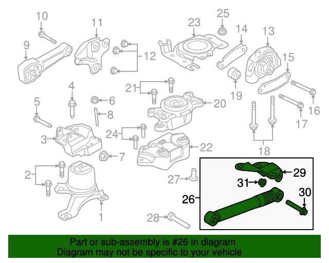 LR047393 - Damper - 2015-2017 Land Rover Range Rover Evoque ...