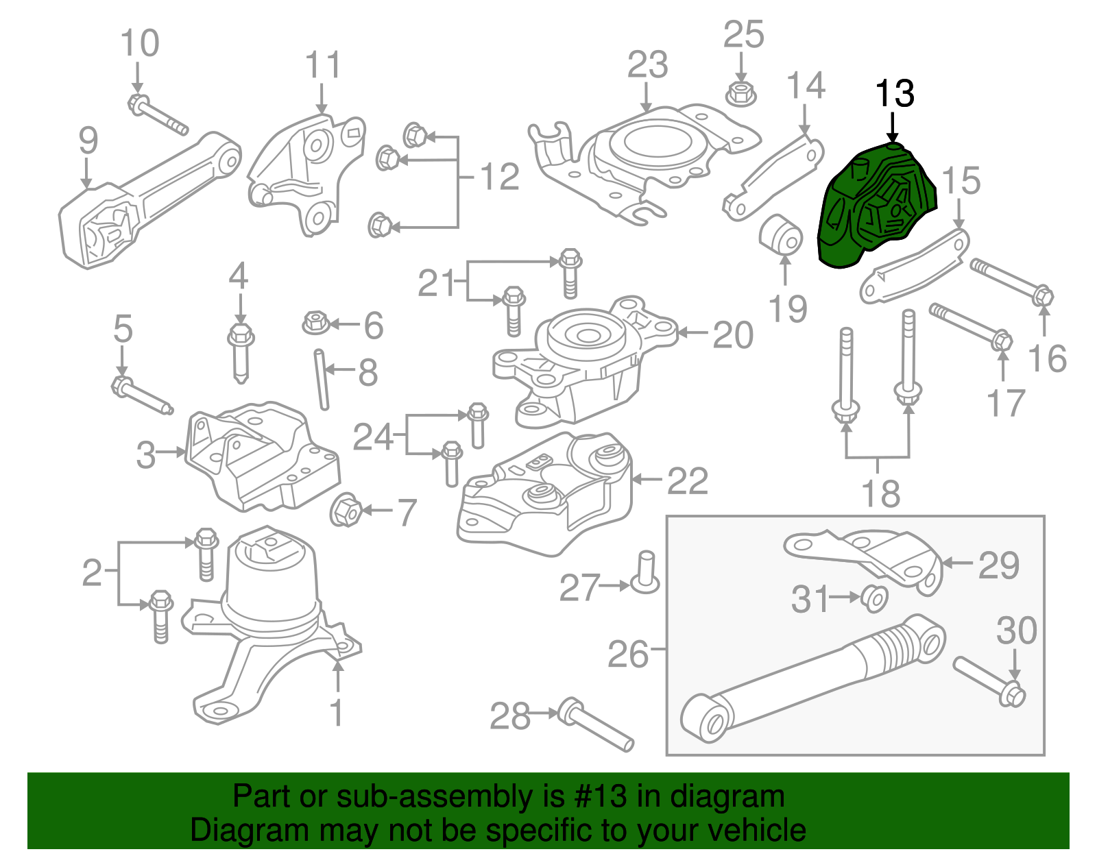 Genuine Side Mount for 2013-2019 Land Rover | Land Rover Part# LR032311 ...