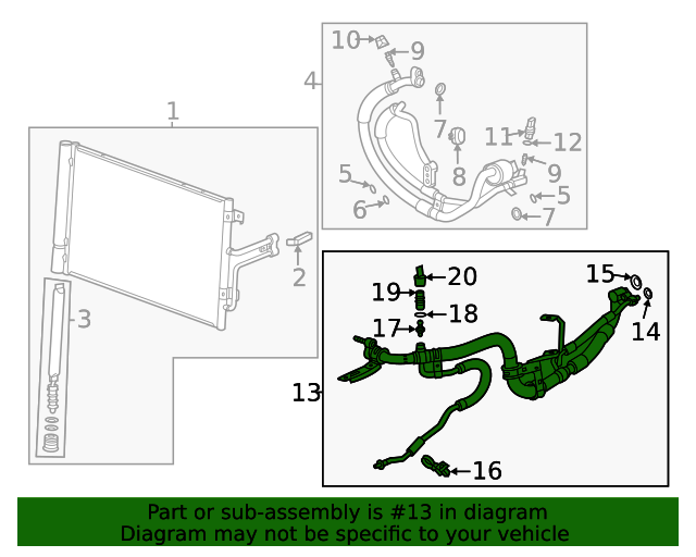 2020-2023 Cadillac Air Conditioning Refrigerant Heat Exchanger 84798196 ...