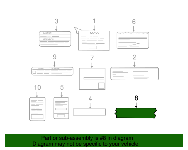 Genuine OEM GM Part - Manufacturers Information Label 2000-2022 GM ...