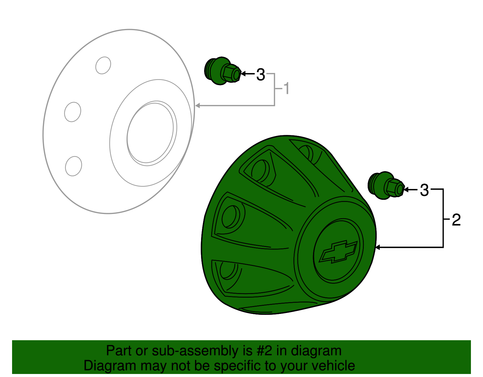 2011-2023 Chevrolet Sparkle Silver Center Cap with GMC Logo 09597806 GM ...