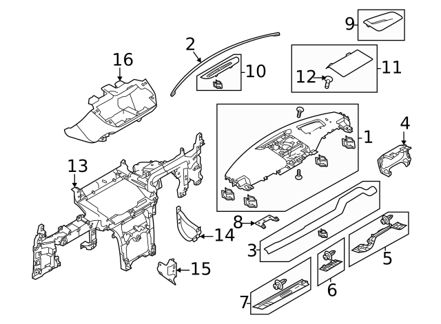 Genuine OEM Instrument Panel Part# LR189761 Fits Jaguar Land Rover Cary