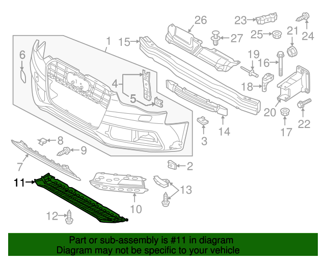 2013-2017 Audi End Plate 8T0-807-611-A | Genuine Audi Parts