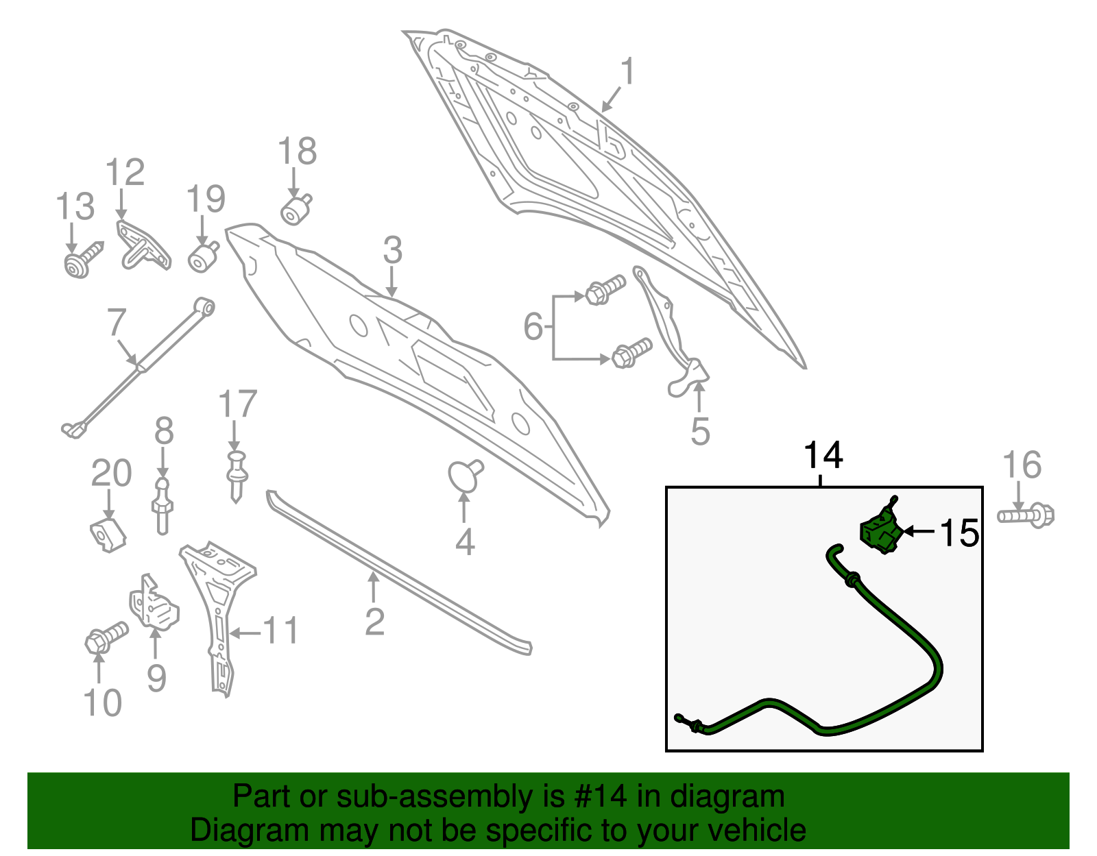 FL7Z-16916-A - High-Quality Release Cable for 2015-2017 Lincoln ...