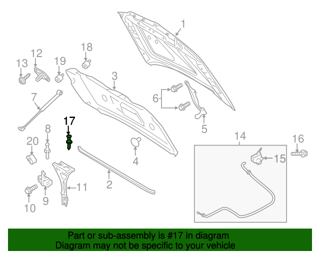 2007-2017 Ford Hood Bumper 7L1Z-16758-A | QuirkParts