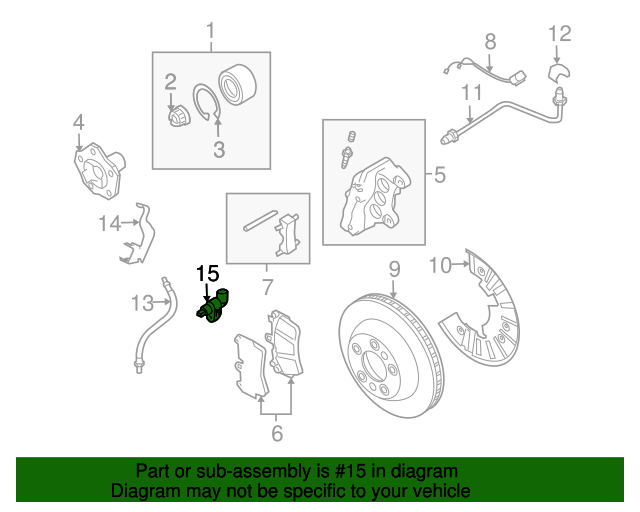 955-606-405-12 - ABS Wheel Speed Sensor 2003-2010 Porsche Cayenne ...