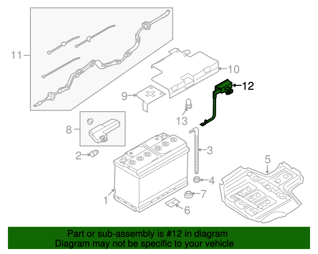 2008-2012 Audi Battery Cable 8K0-915-181-C | OEM Parts Online