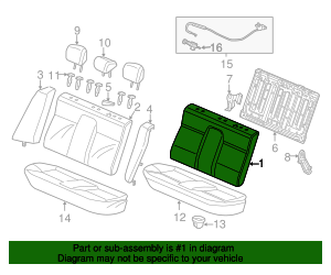 82127-TR0-A01 - Seat Back Pad 2012-2015 Honda Civic | Honda Parts Online