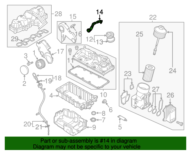 2012-2014 Volkswagen Passat Vent Tube 03L-103-493-AH | OEM Parts Online