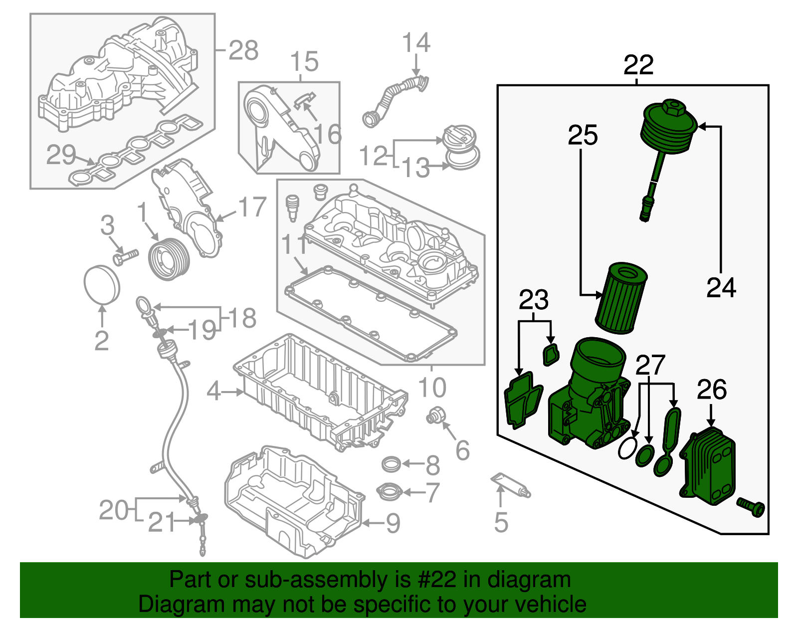 2012-2014 Volkswagen Passat Oil Filter Housing 03L-115-389-H | VW Parts ...