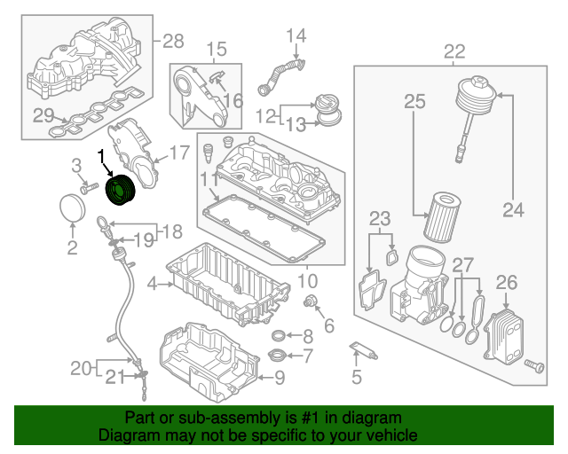 2012-2014 Volkswagen Passat Vibration Damper 038-105-243-M | QuirkParts