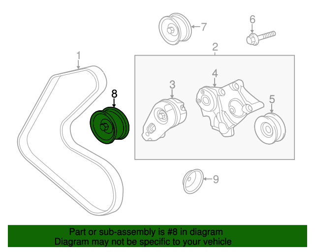 C2D21157 - Accessory Drive Belt Idler Pulley 2007-2024 Jaguar ...